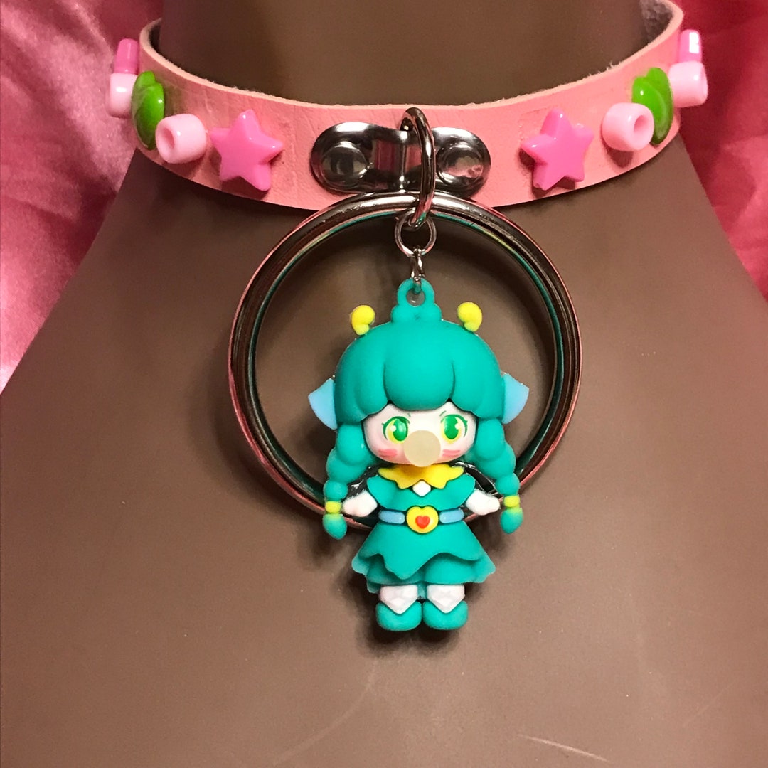 Pink Green ‘ Elves “ Pastel Kawaii Emo Goth Choker Necklace Collar Cat ...