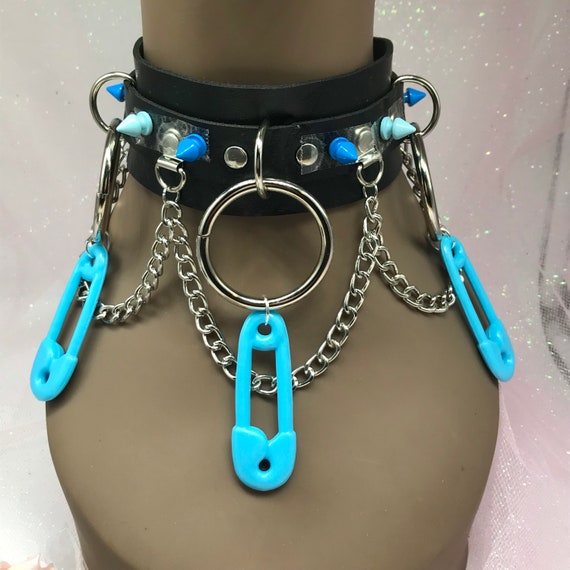 Black Safety Pin Pastel Kawaii Emo Goth Choker Necklace - Etsy