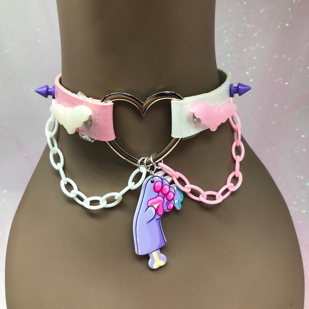 Pink Zombie Paw Pastel Kawaii Emo Goth Choker Necklace - Etsy
