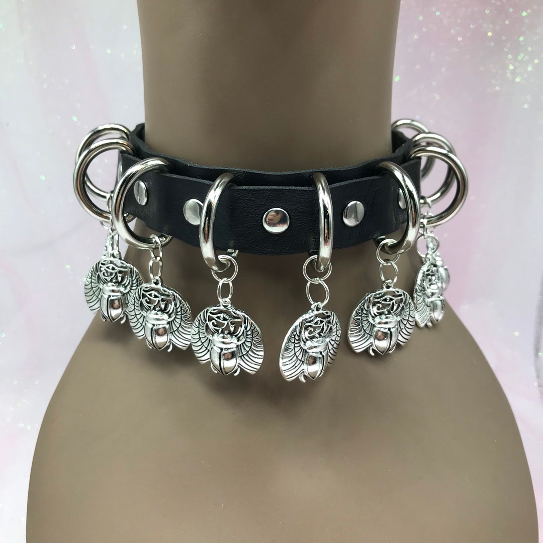 Black “ Rebirth “ Beetles Gothic Emo Grunge Punk Choker Necklace Collar ...