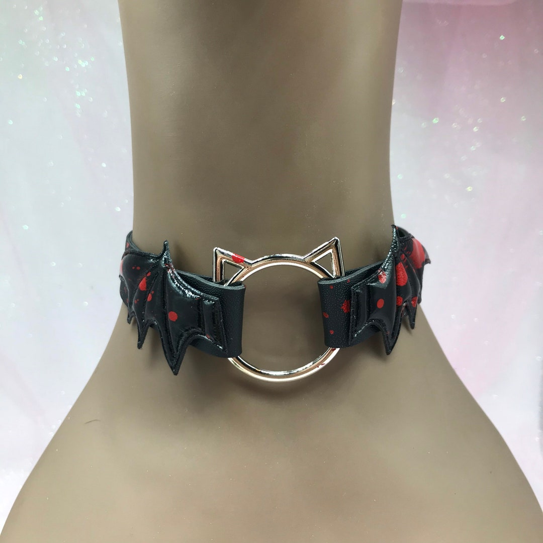 Black “ Blood Bat “ Pastel Kawaii Emo Goth Choker Necklace Collar - Etsy