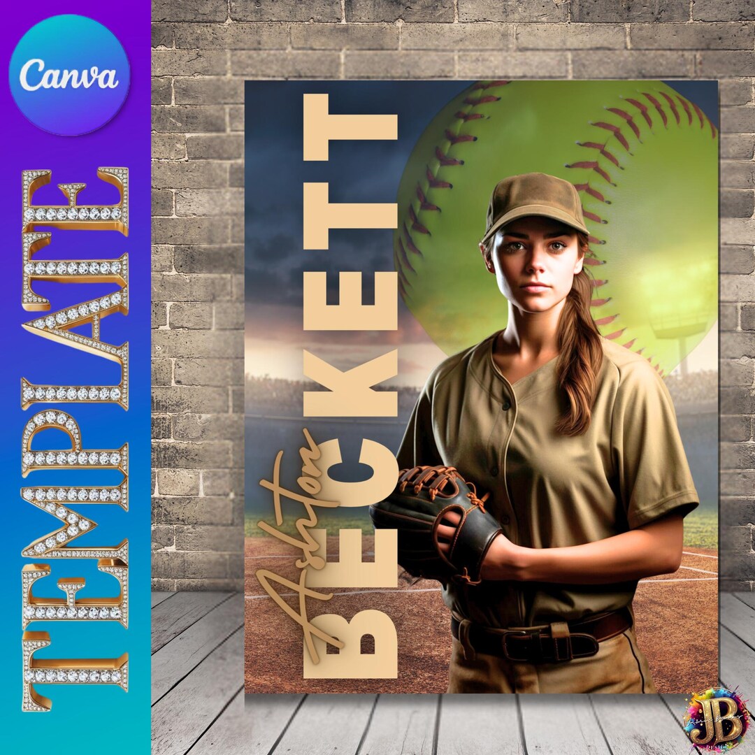 Softball Poster Canva Template | Senior Night Sports Banner ...