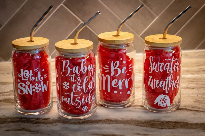 Christmas Set of 4 Libby Cups 16oz 20oz Customizable - Etsy
