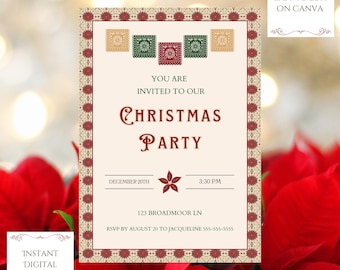 Mexican Christmas Party Invitation, Editable Digital Template, Posada - Etsy