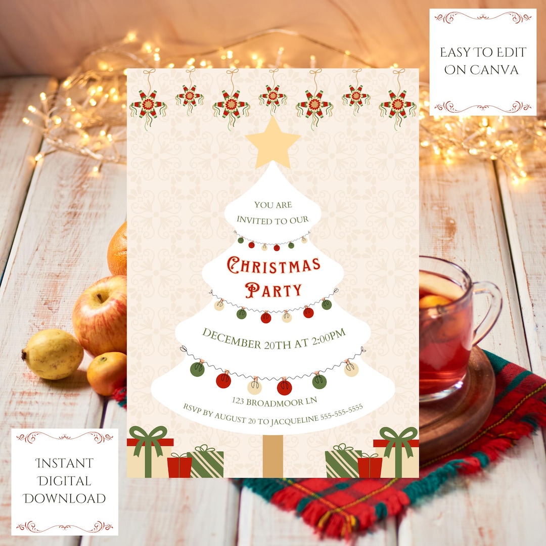 Mexican Christmas Party Invitation, Editable Digital Template, Posada ...