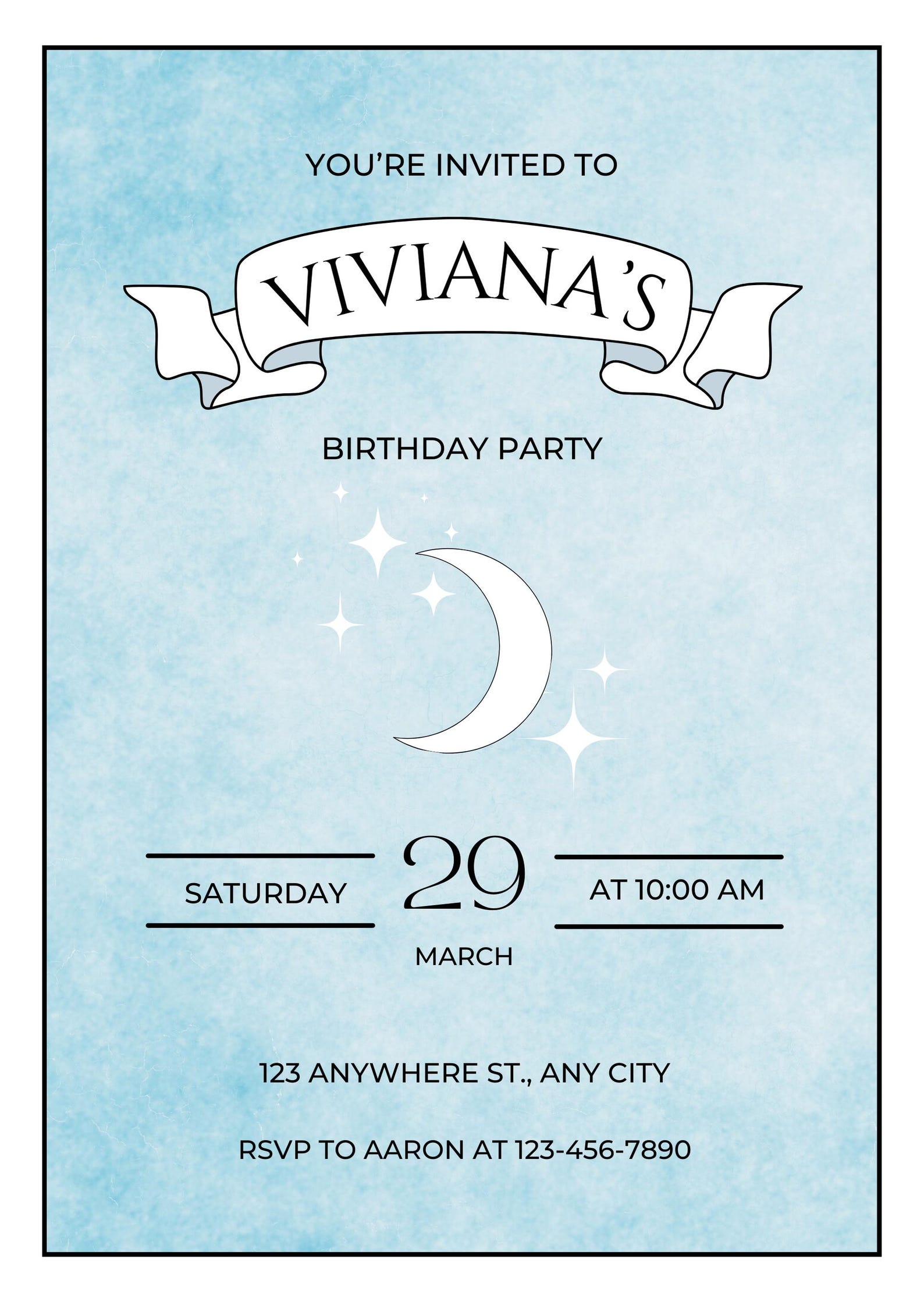 Luna Loteria Birthday Party Invitation, Editable Digital Template ...