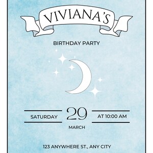 Luna Loteria Birthday Party Invitation, Editable Digital Template ...