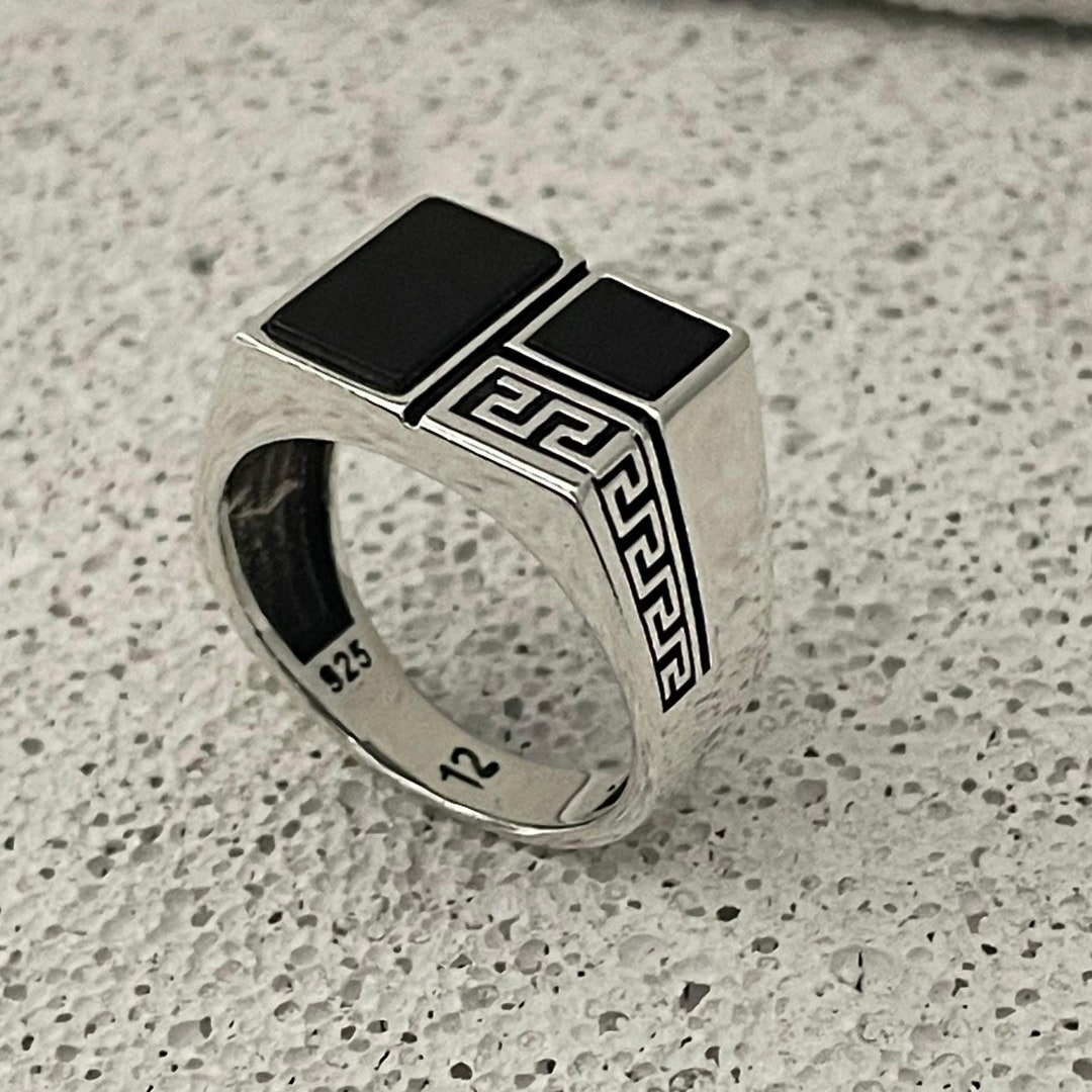 Shiny Silver Men Ring, Modern Men's Ring, Mens Handmade Ring, Men's ...