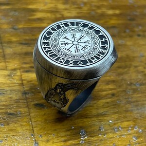 925 Silver Vegvisir Ring With Ravens on the Sides, Viking Ring, Viking ...