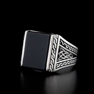 Scandinavian Motif Handmade Sterling Silver Men Ring, Viking Warrior ...