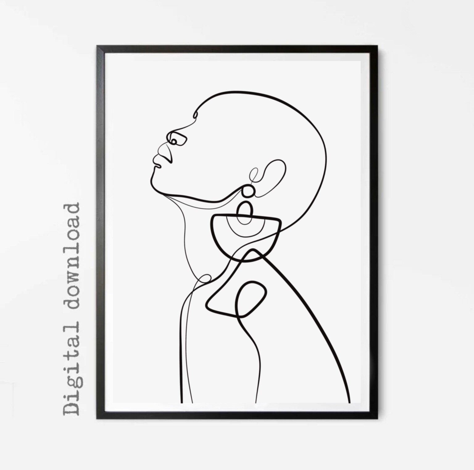 African Woman Line Drawing