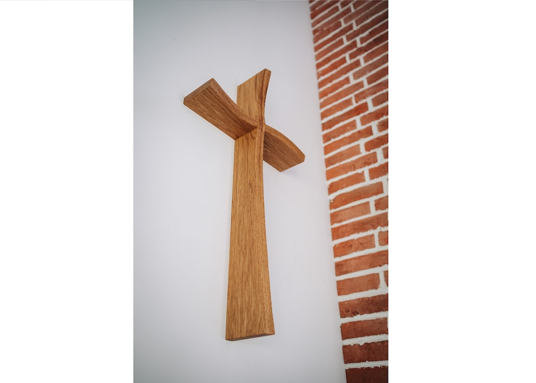 Live Edge Oak Wood Wall Cross: Modern Minimalist Decor - Etsy