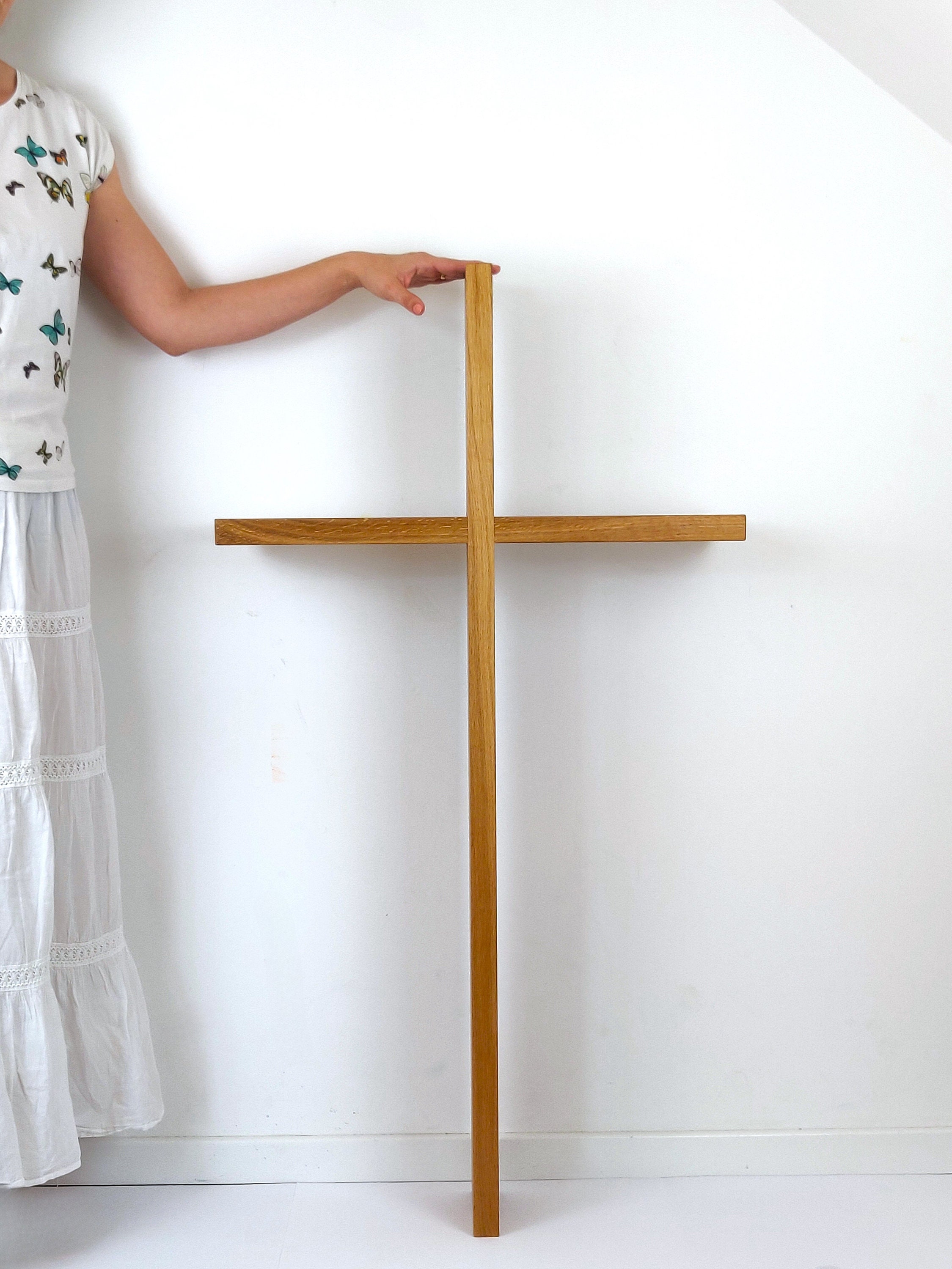 4 Ft Extra Large Modern Wooden Wall Cross straight Edge OR Live Edge ...