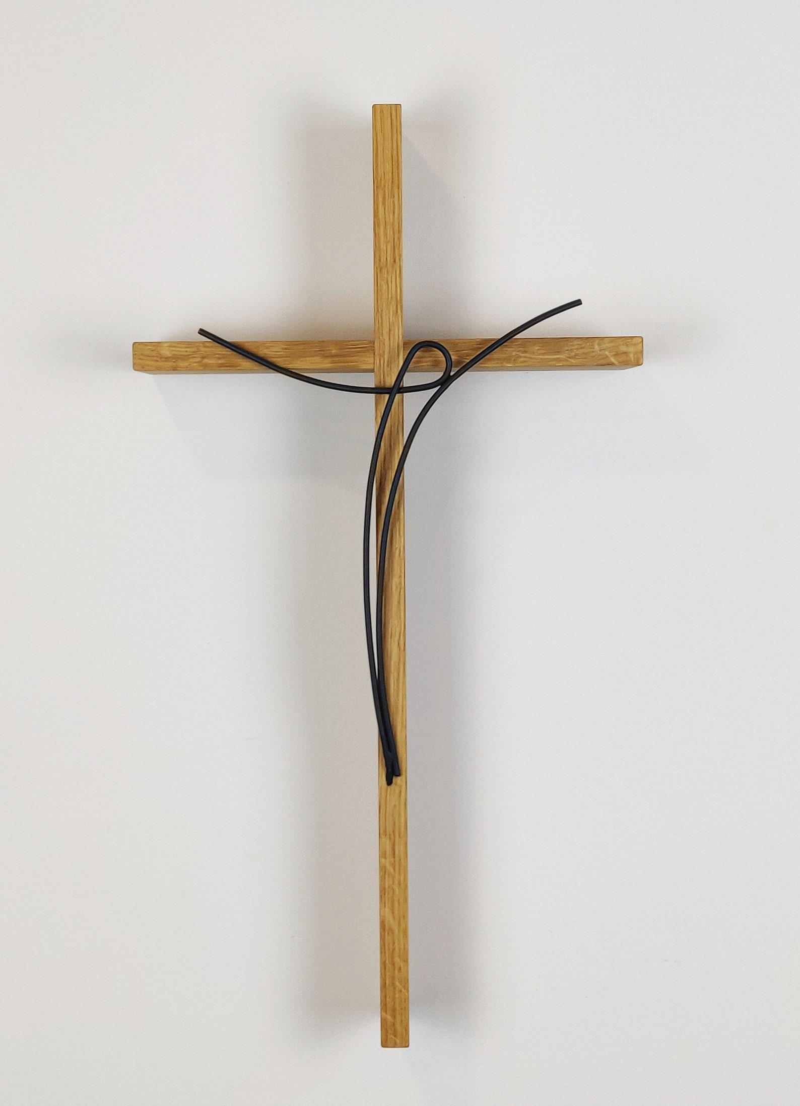 Extra Large Oak Wall Cross With Aluminum Corpus - Handmade Crucifix - Etsy