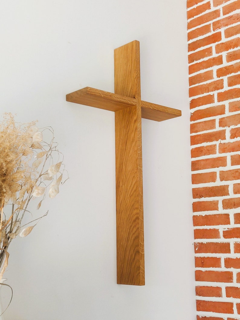 Large Oak Wood Wall Cross - Modern Minimalist Design (120cm/4ft) - Etsy