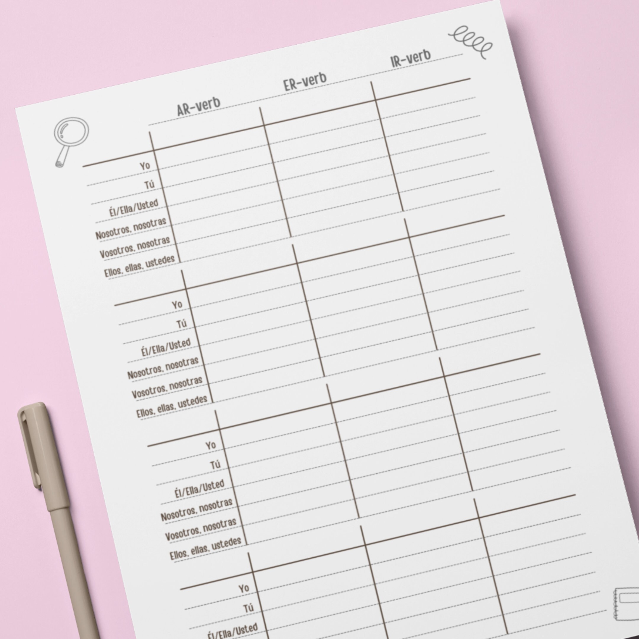 Conjugation Sheet for Spanish Verbs , All Tenses, Printable A4 PDF ...