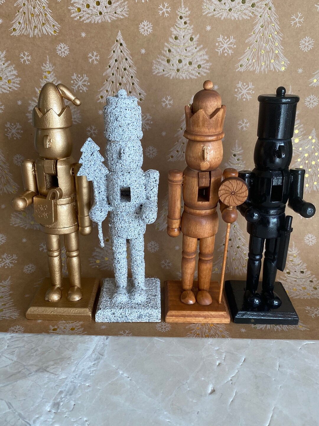 Nutcracker Wooden Christmas Statue - Centerpiece Christmas - Christmas ...