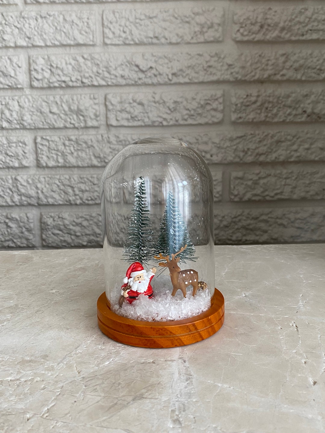 Christmas Glass Dome Table Top Christmas Home Decor - Etsy