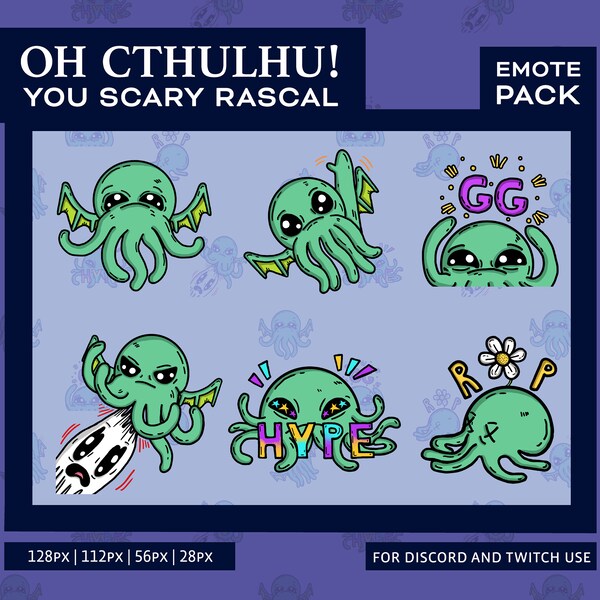 Cthulhu Twitch Emotes - Etsy