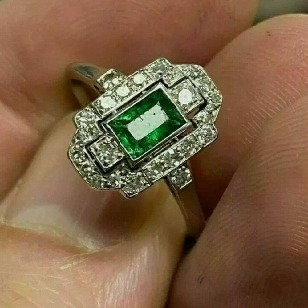 Antique Emerald Cut Rings