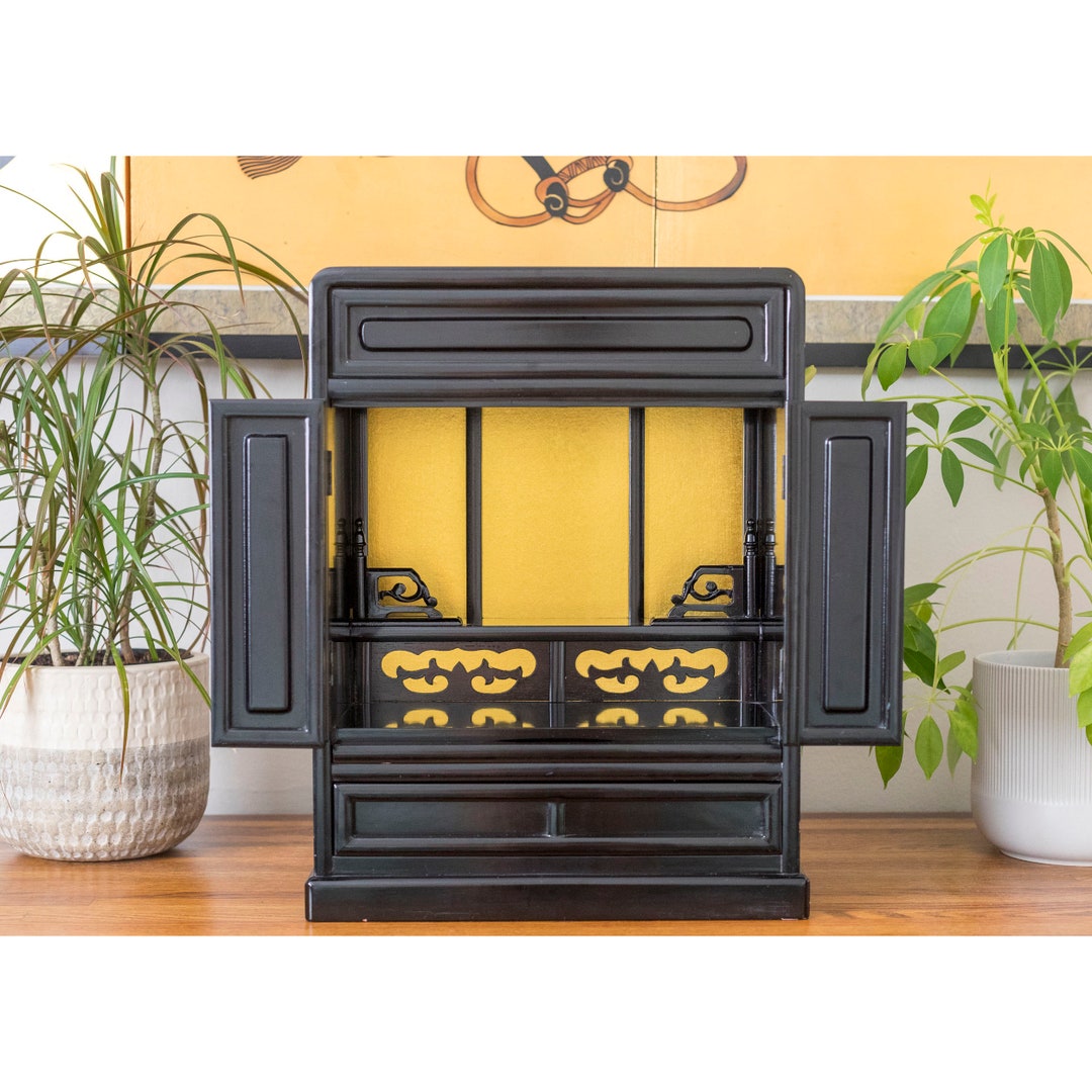 BUDDHIST SHRINE ALTAR, Japanese Butsudan, Buddhist Temple, Compact Size ...