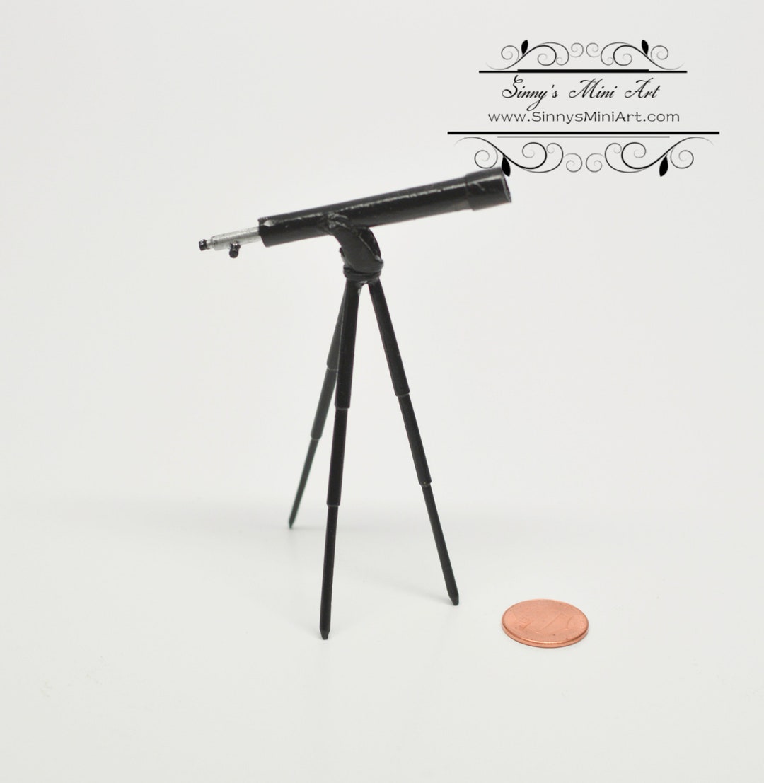 1:12 Dollhouse Miniature Telescope on Tripod Black IM 2540 - Etsy