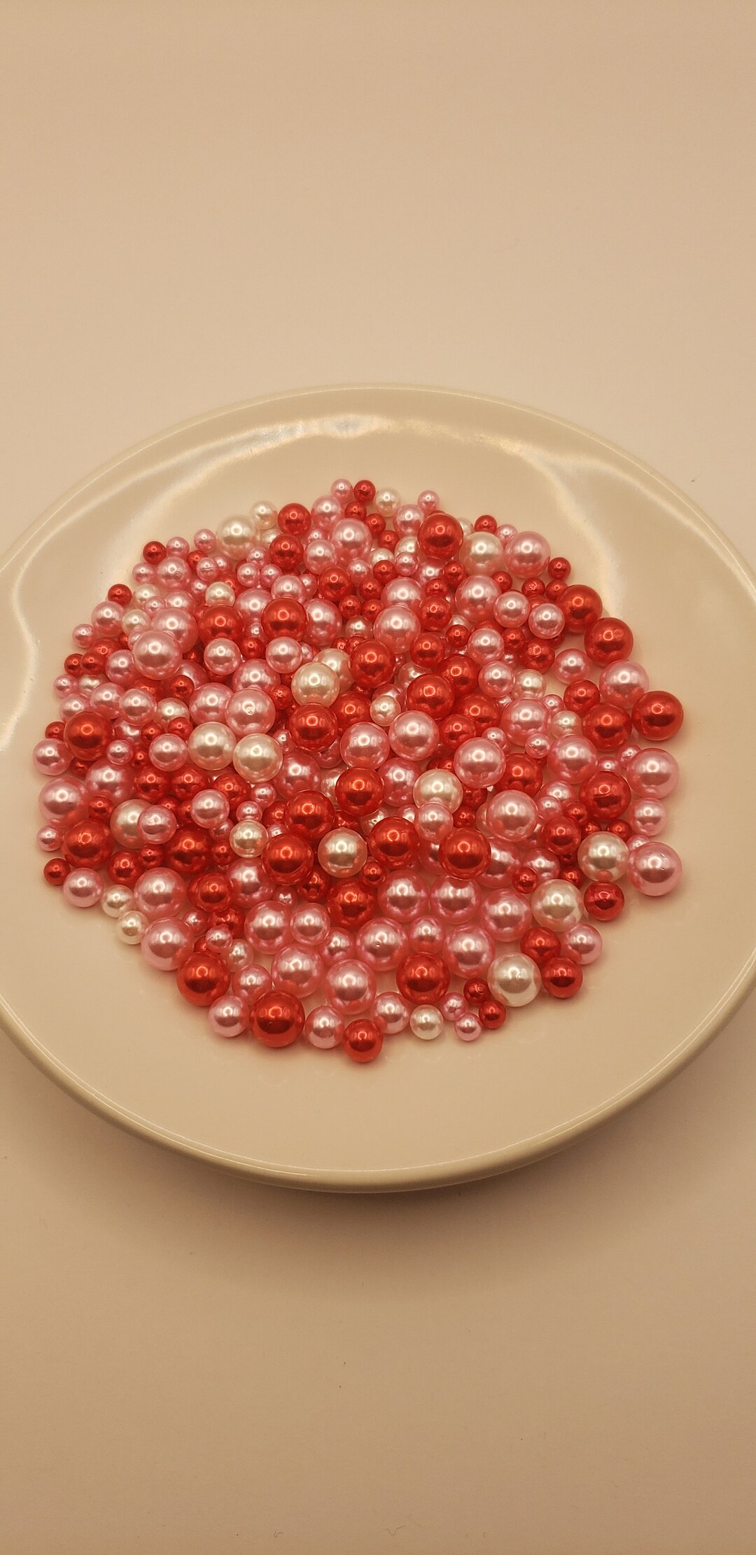 Red White Pink Pearl No Hole Beads/balls - Etsy