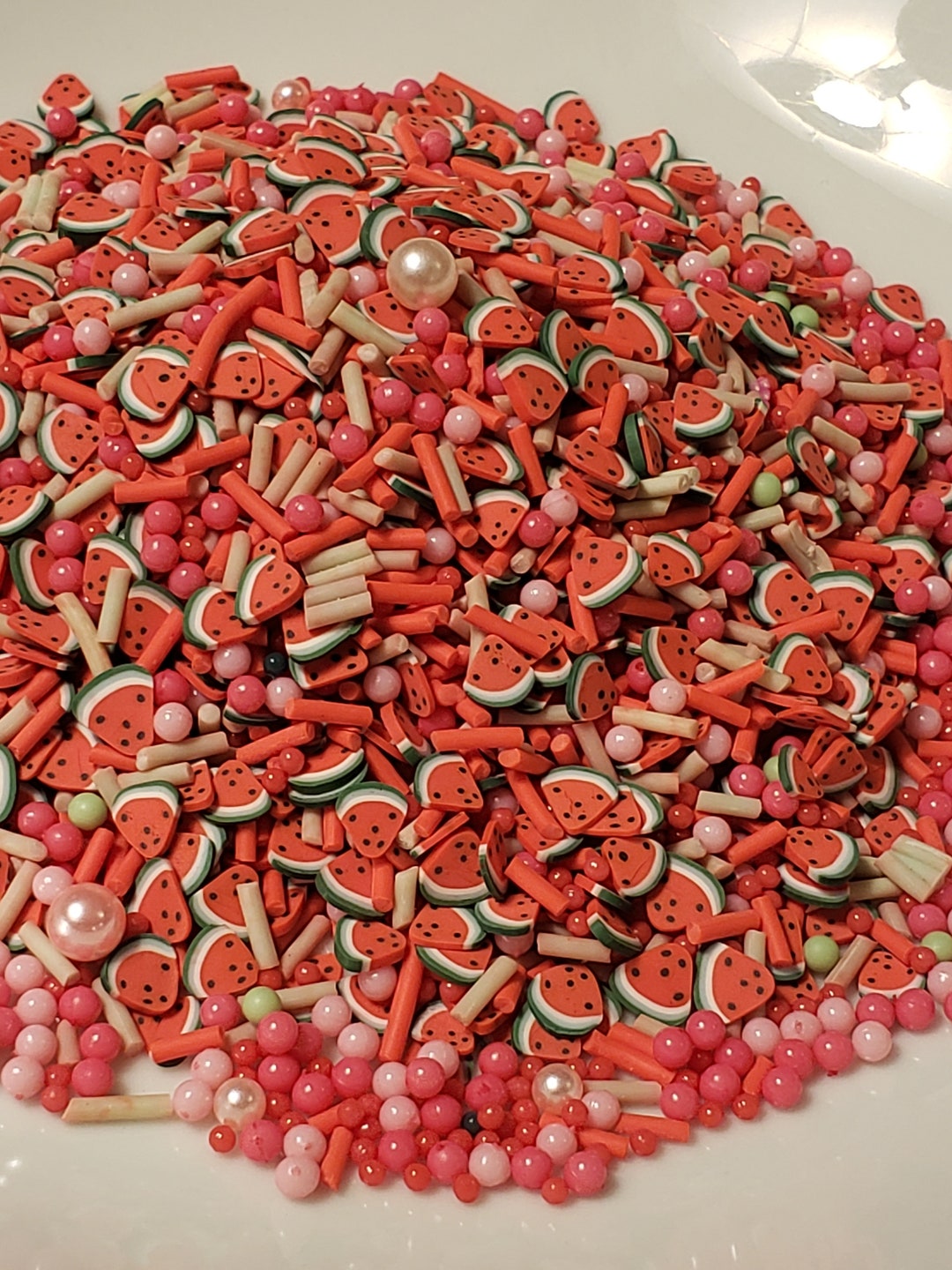 Watermelon Sprinkles Craft Supply Fake Food Fimo Clay - Etsy