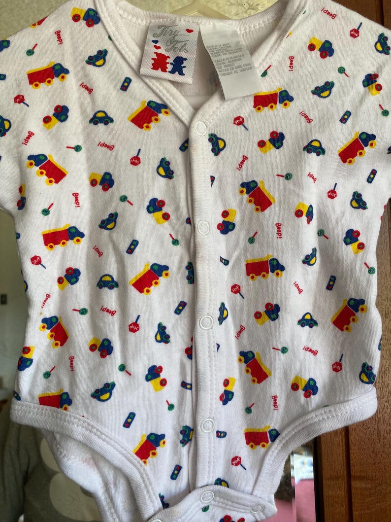 Tiny Tots Brand Boy’s/gender Neutral Car and Truck Button up Onesie ...
