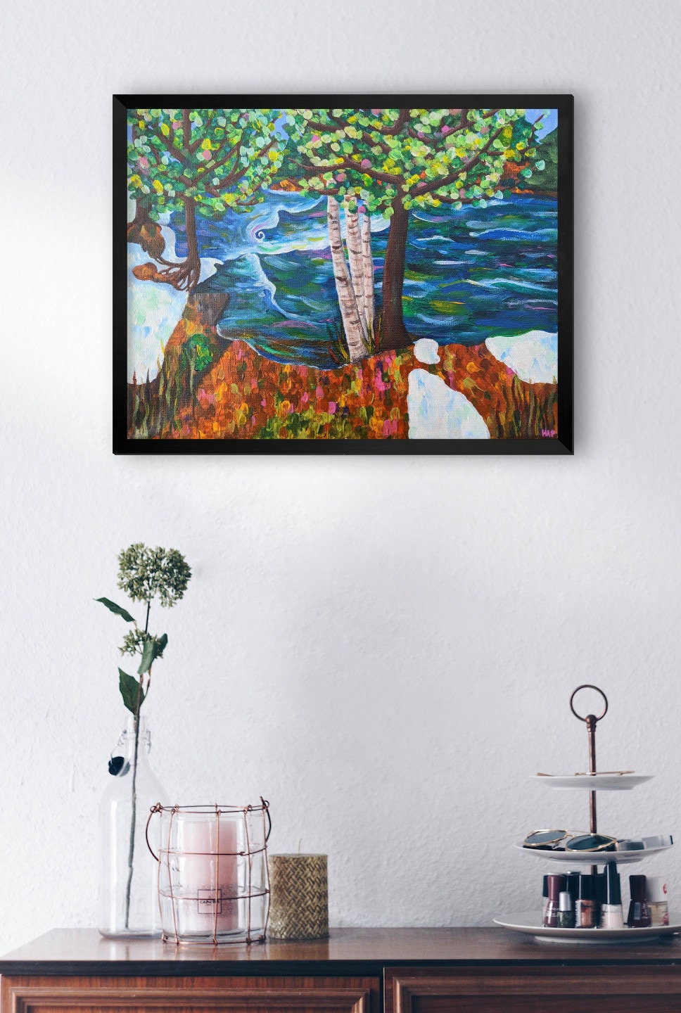 Thinking Spot Poster Art Print of Acrylic Painting, Impressionist ...