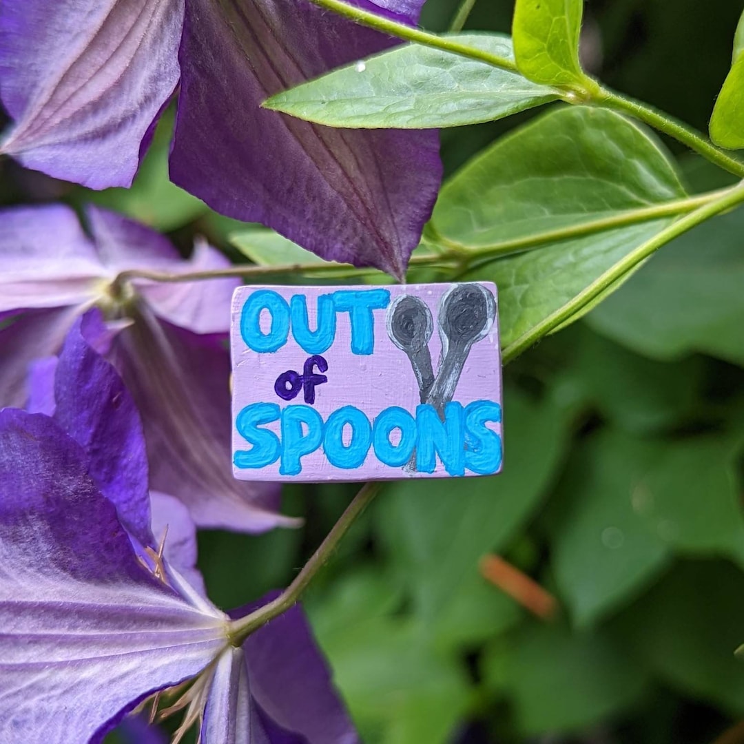 Out of Spoons Pin Hand-painted Neurodivergent, Neurodiverse, Autistic ...