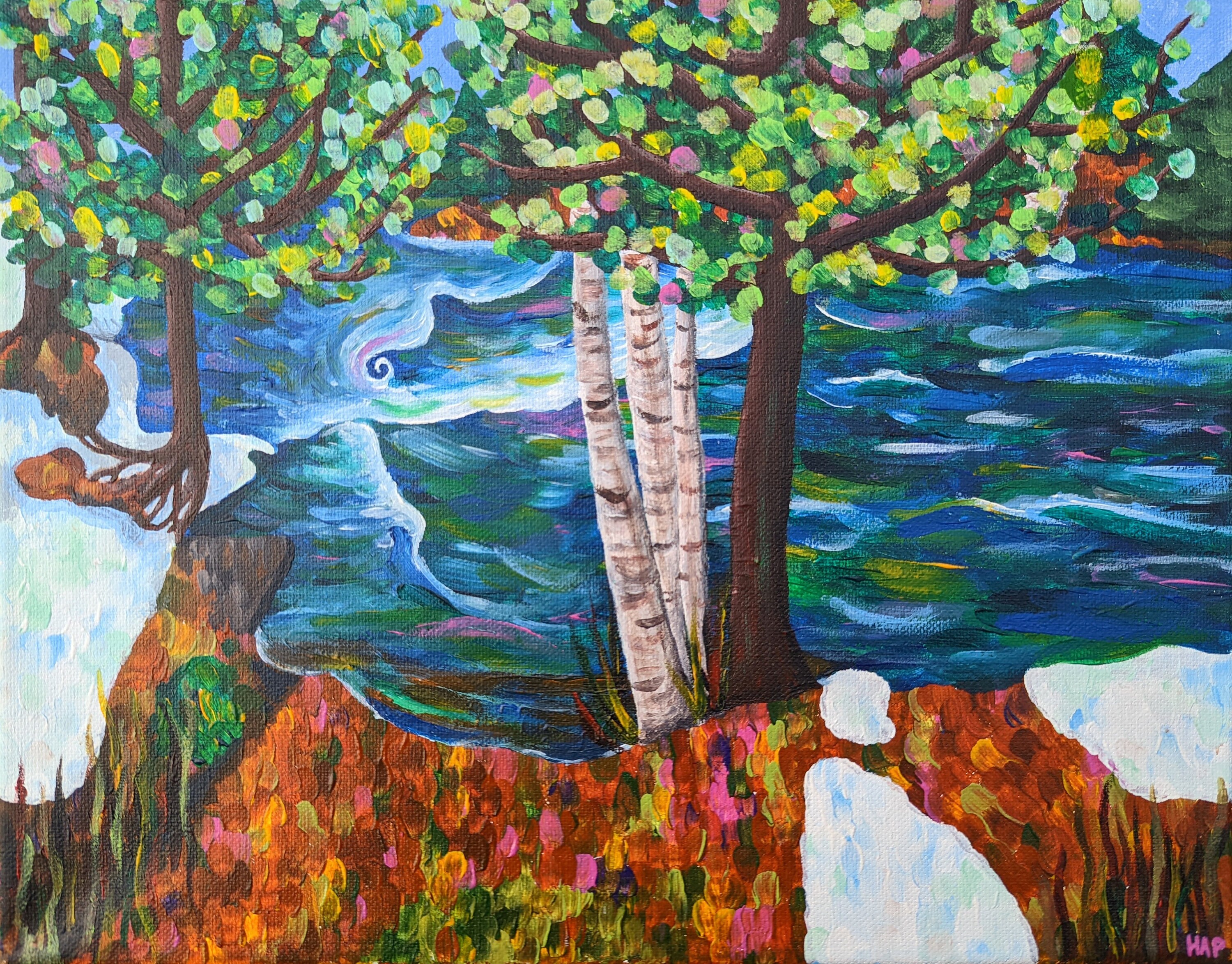 Thinking Spot Poster Art Print of Acrylic Painting, Impressionist ...