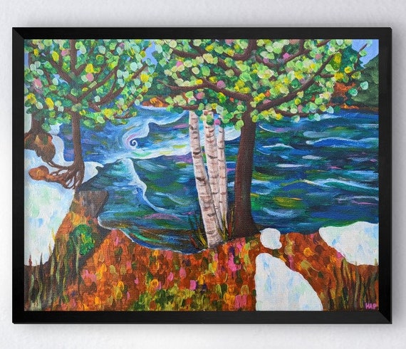 Thinking Spot Poster Art Print of Acrylic Painting | Etsy