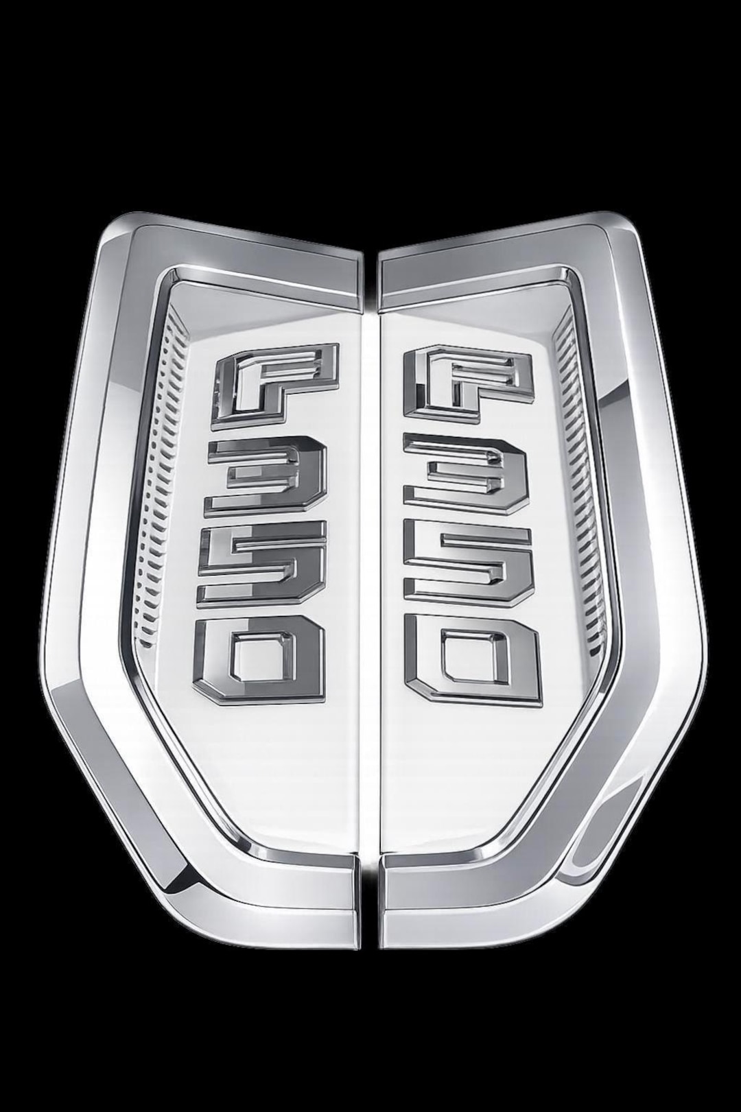 2017-2022 F350 Fender Emblems / Badges (CHROME & WHITE) CUSTOM ...