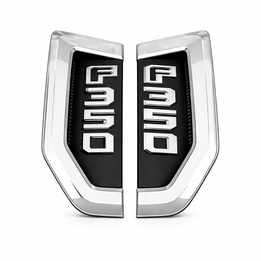 2017-2022 F350 Fender Emblems / Badges (CHROME) Compatible Replacement ...
