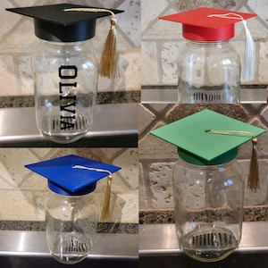 Graduation Cap Mason Jar Lid | Graduation Cap Box Money Holder | Party ...