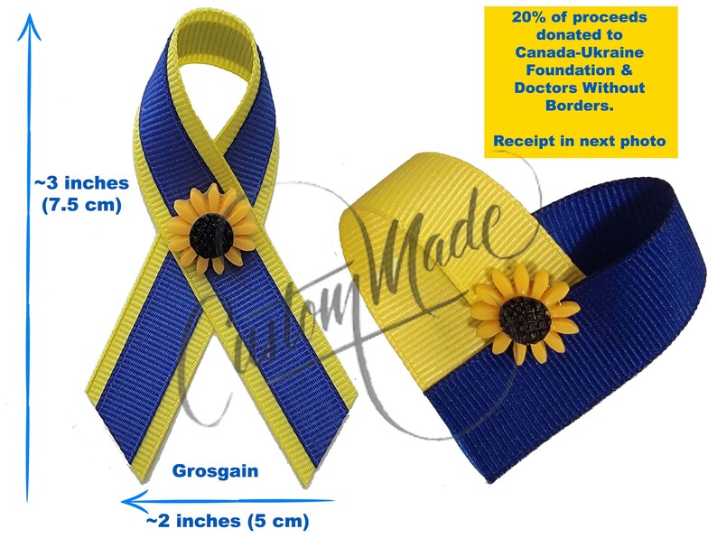 Ukraine Pin Ribbon Ukrainian Sunflower Pin Support - Etsy Canada