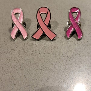 Breast Cancer Pin, Pink Ribbon Pin That Glitters, Cancer Pin, Pink ...