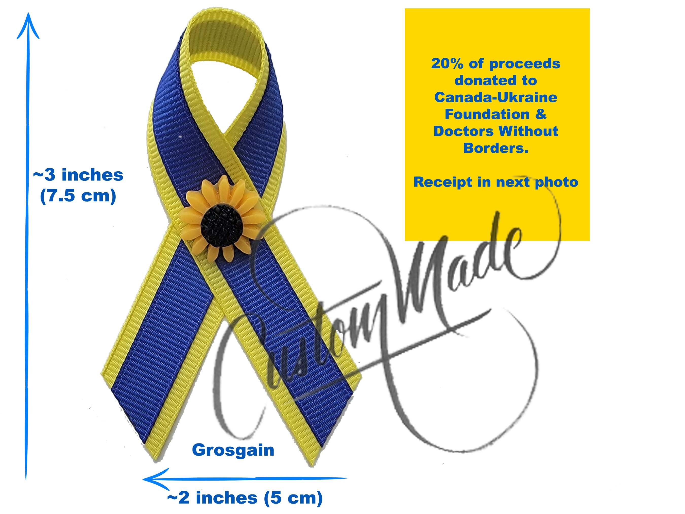 Ukraine Pin Ribbon Ukrainian Sunflower Pin Support - Etsy Canada