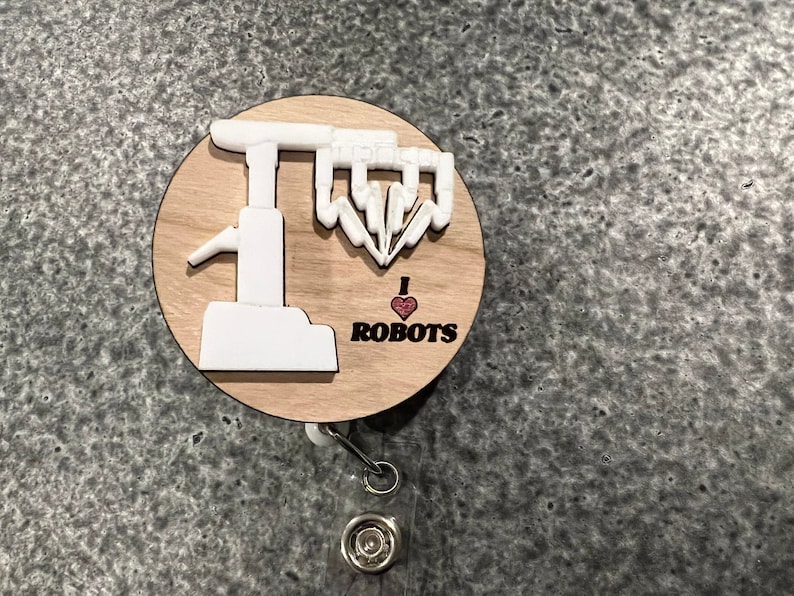 Surgical Robot Wood or Acrylic Badge Reel - Etsy
