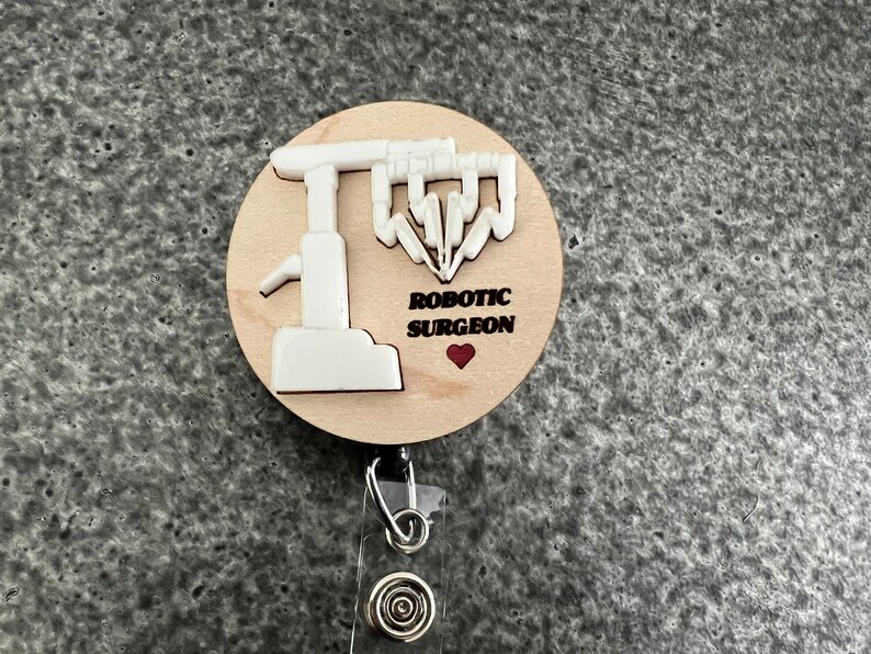 Surgical Robot Wood or Acrylic Badge Reel - Etsy