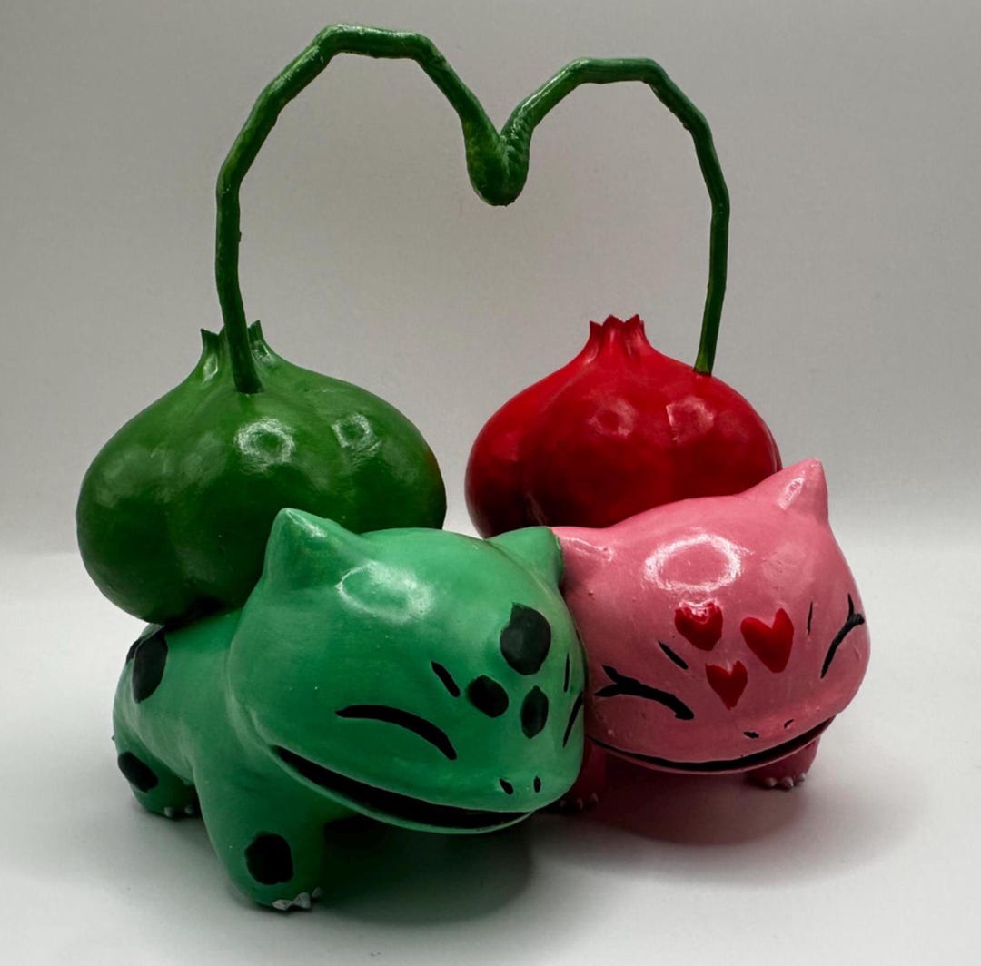 Hand Painted Bulbasaur Couple: 3D Printed Resin Figurine - Etsy