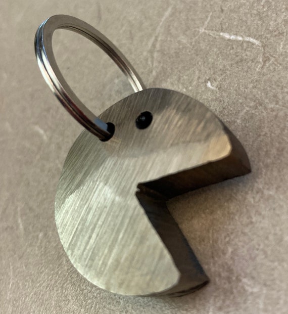 Pac Man Keychain Made From Steel - Etsy