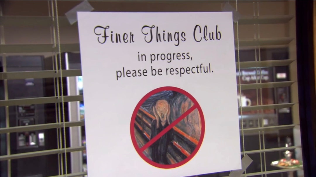 Finer Things Club Sign | the Office | DIGITAL DOWNLOAD - Etsy