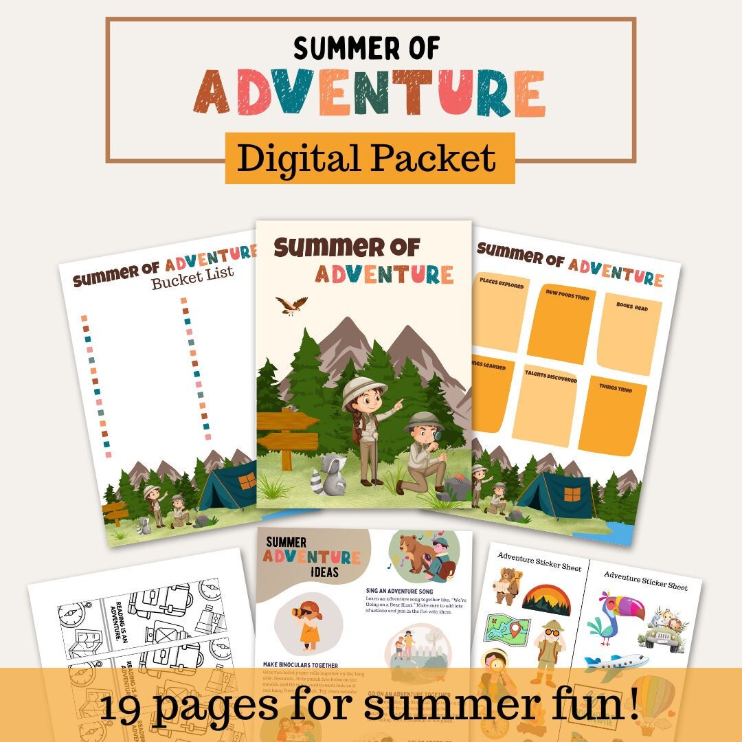 Summer of Adventure Packet- Summer Organization- Summer Activities ...