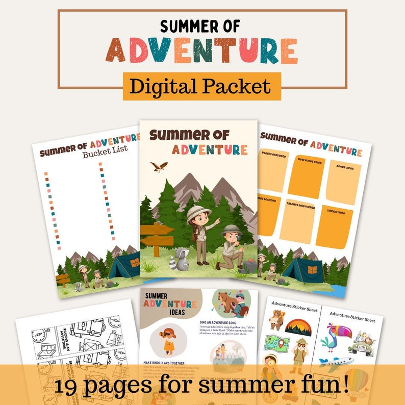Summer of Adventure Packet- Summer Organization- Summer Activities ...