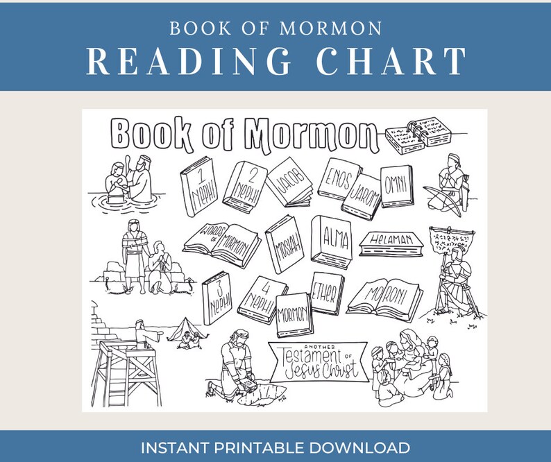 2024 Come Follow Me Reading Chart Poster- LDS Printables- Book of ...