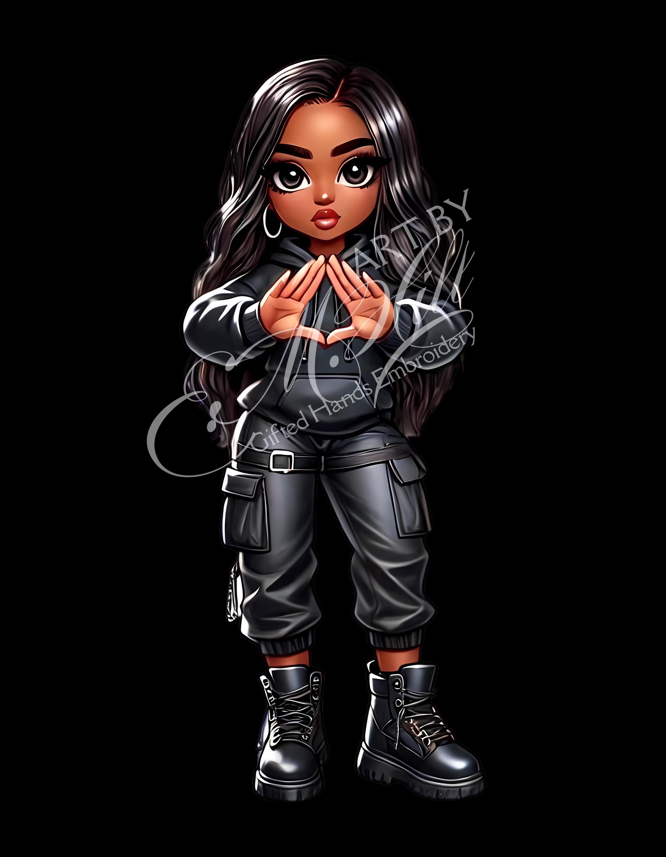 Digital Delta Inspired |black Sorority Character Bundle | Cartoon Pngs ...