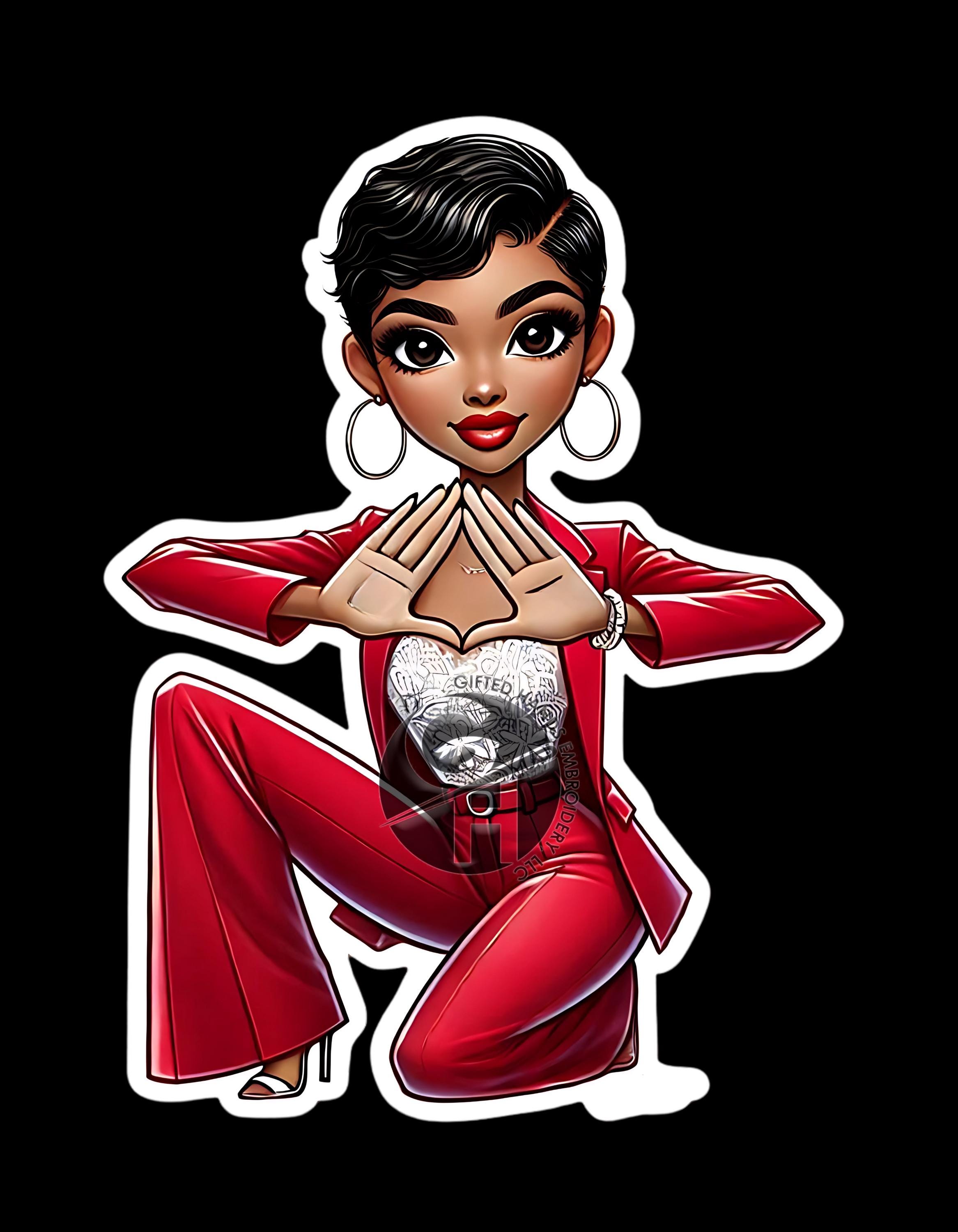 Delta Sigma Theta Sorority Diva Kneeling Graphic - Digital Download - Etsy