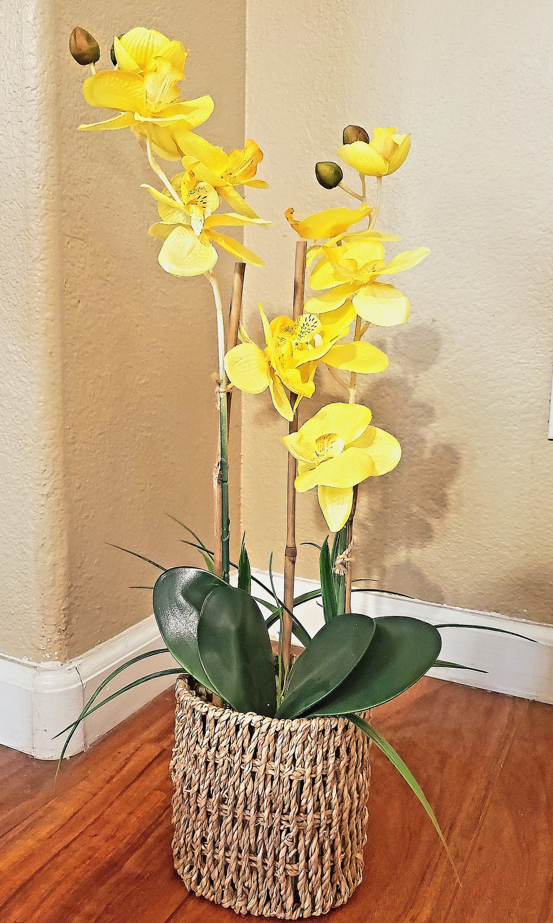 Artificial Potted Phalaenopsis Orchid Realistic Touch Arrangement - Etsy